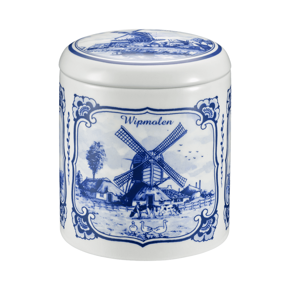 Original Delft Blue Jar 'Windmill' – 10 Stroopwafels | Hans Egstorf
